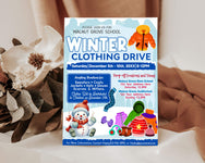 DIY Winter Clothing Drive Flyer | Holiday Winter School and Community ...