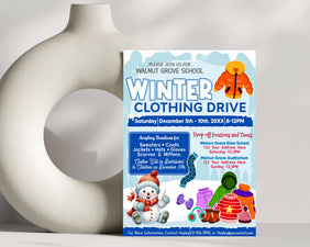 DIY Winter Clothing Drive Flyer | Holiday Winter School and Community ...