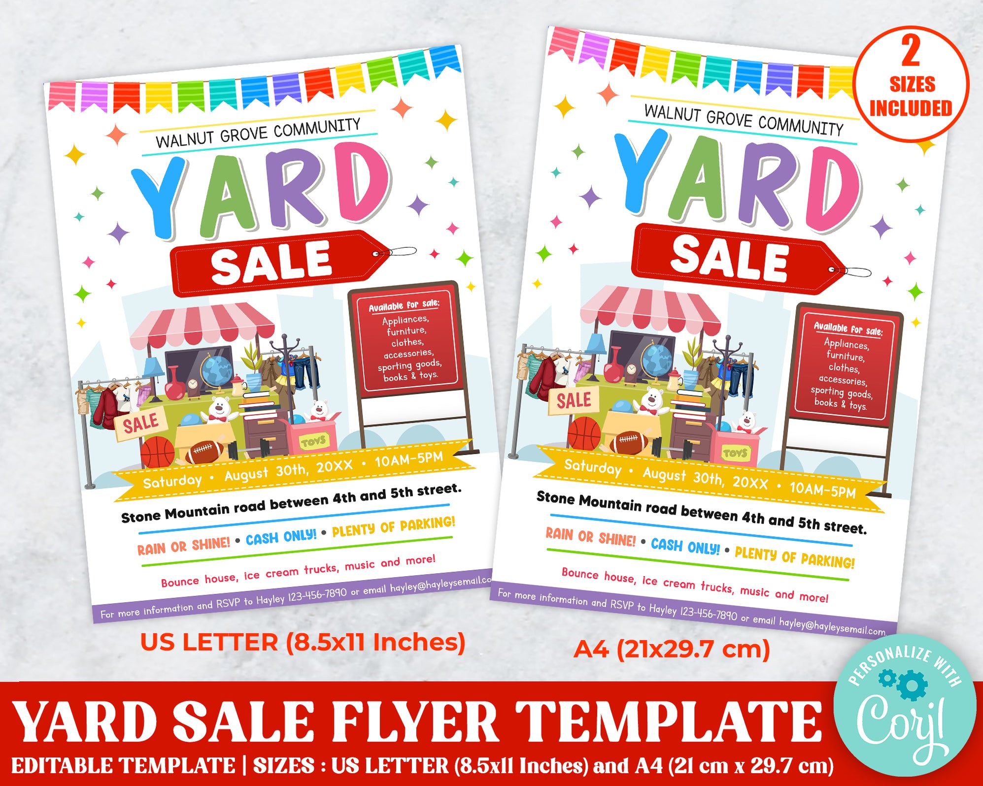 Customizable Yard Sale Flyer | Sale Event Flyer Template - Posh Park