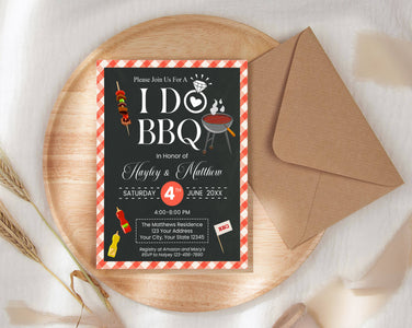 DIY I Do BBQ Invite | Engagement Barbecue Party Invitation Flyer ...
