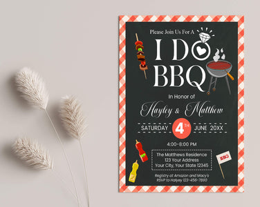 DIY I Do BBQ Invite | Engagement Barbecue Party Invitation Flyer ...