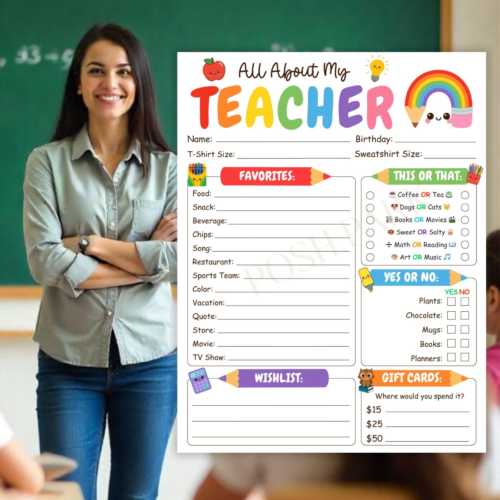 Customizable All About My Teacher Template | Getting to Know My Teacher ...