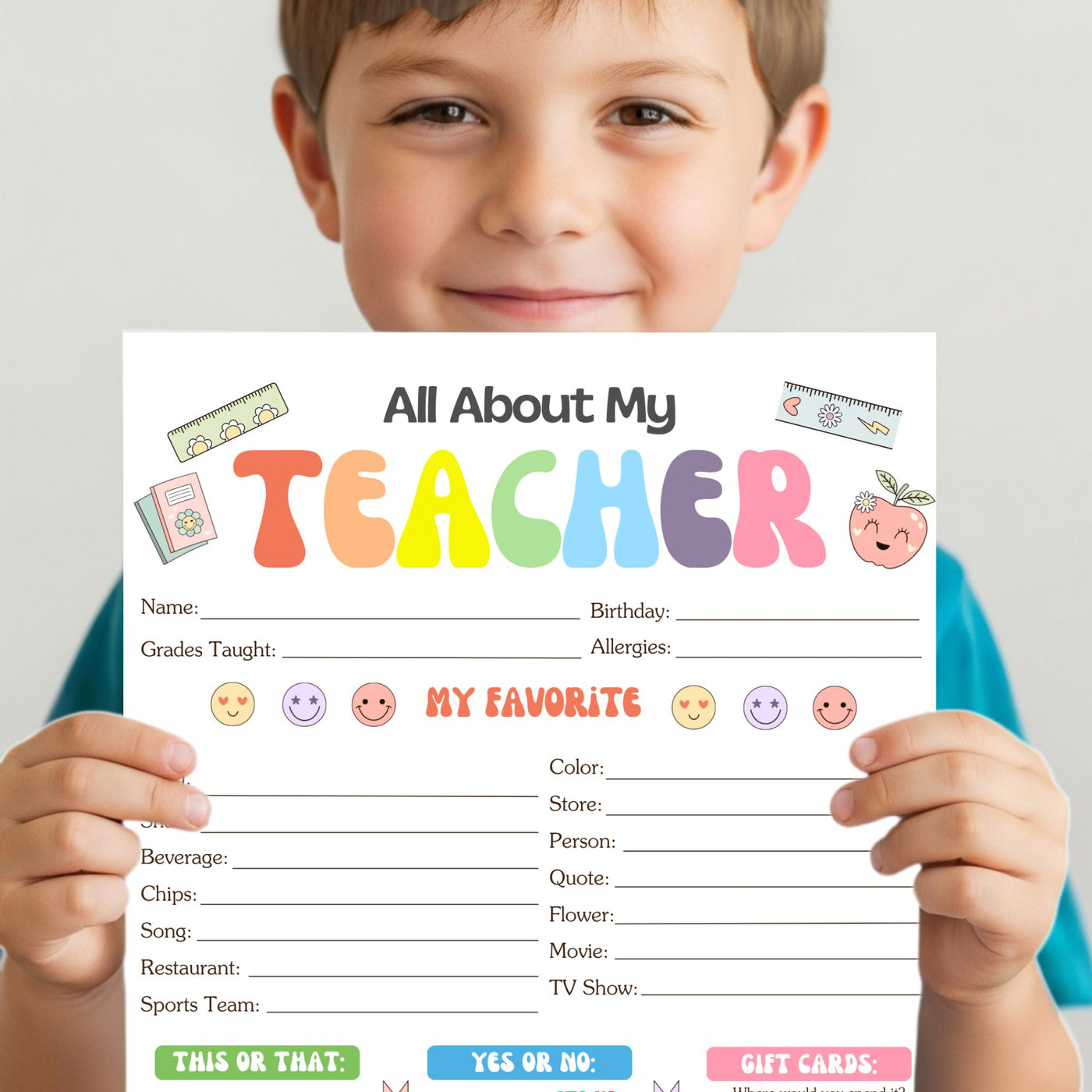 Customizable Getting to Know the Teacher Questionnaire | All About My ...