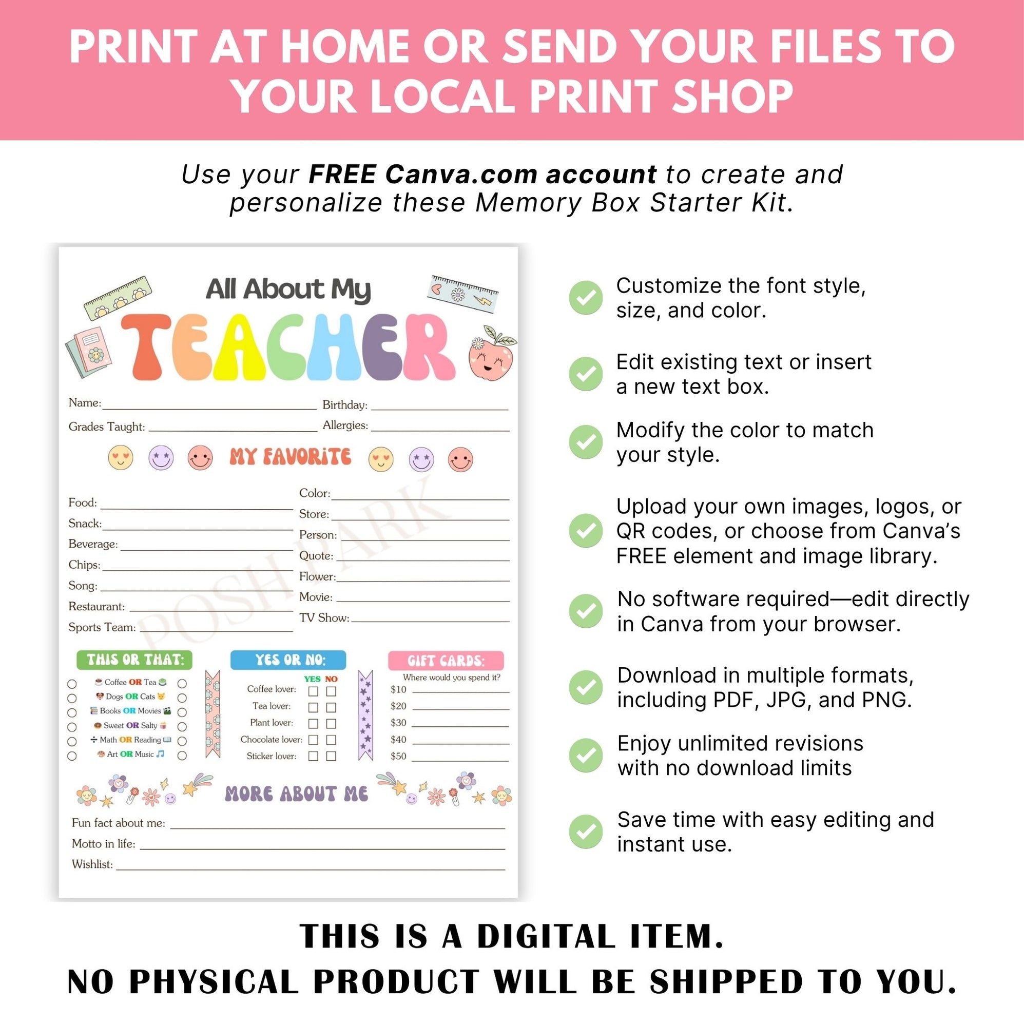 Customizable Getting to Know the Teacher Questionnaire | All About My ...