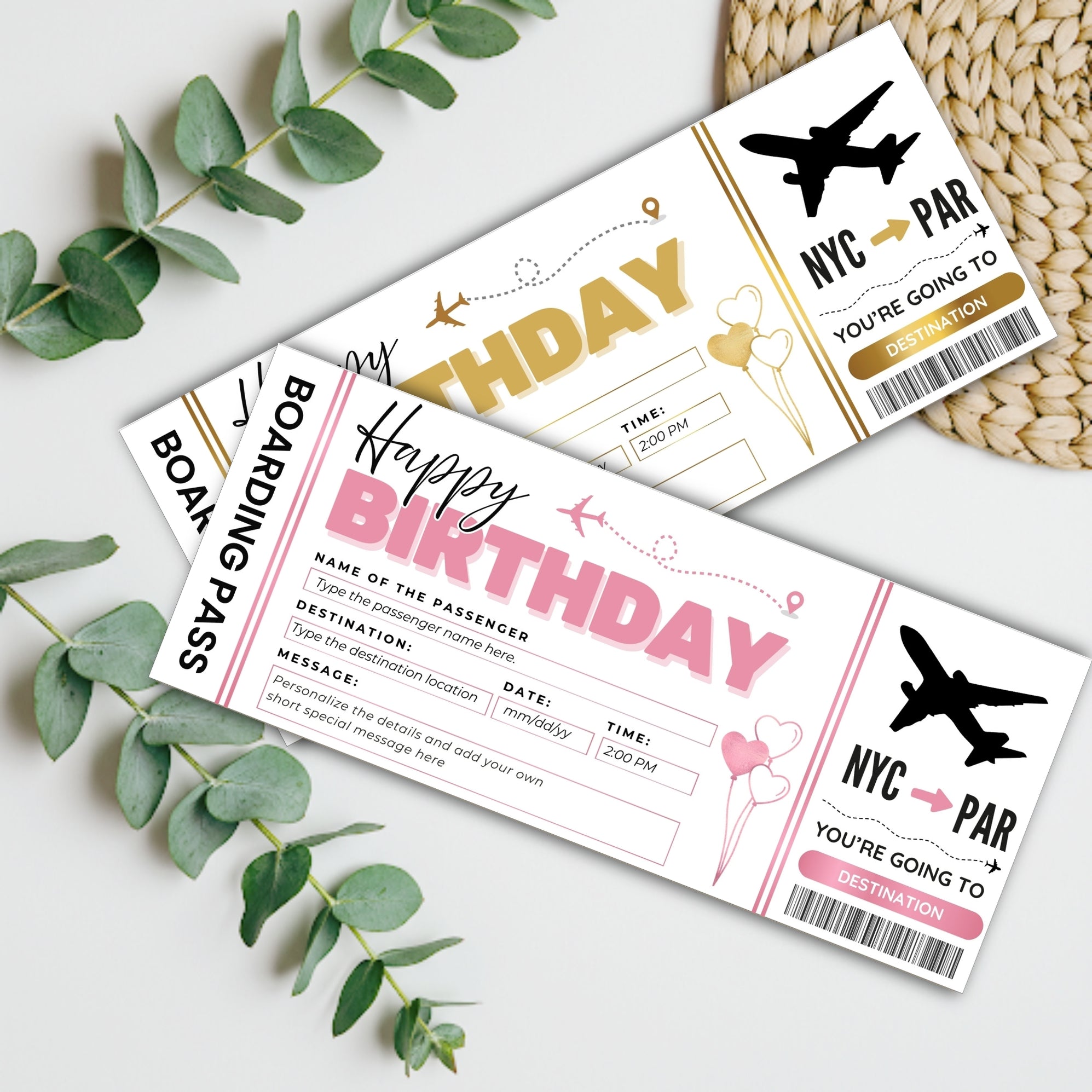 DIY Surprise Travel Gift Ticket Template | Birthday Trip Boarding Pass ...