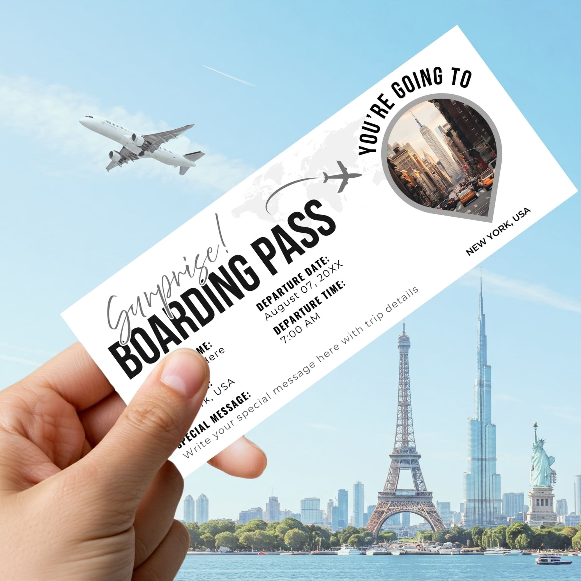 Customization Surprise Birthday Boarding Pass Ticket Template | Trip ...