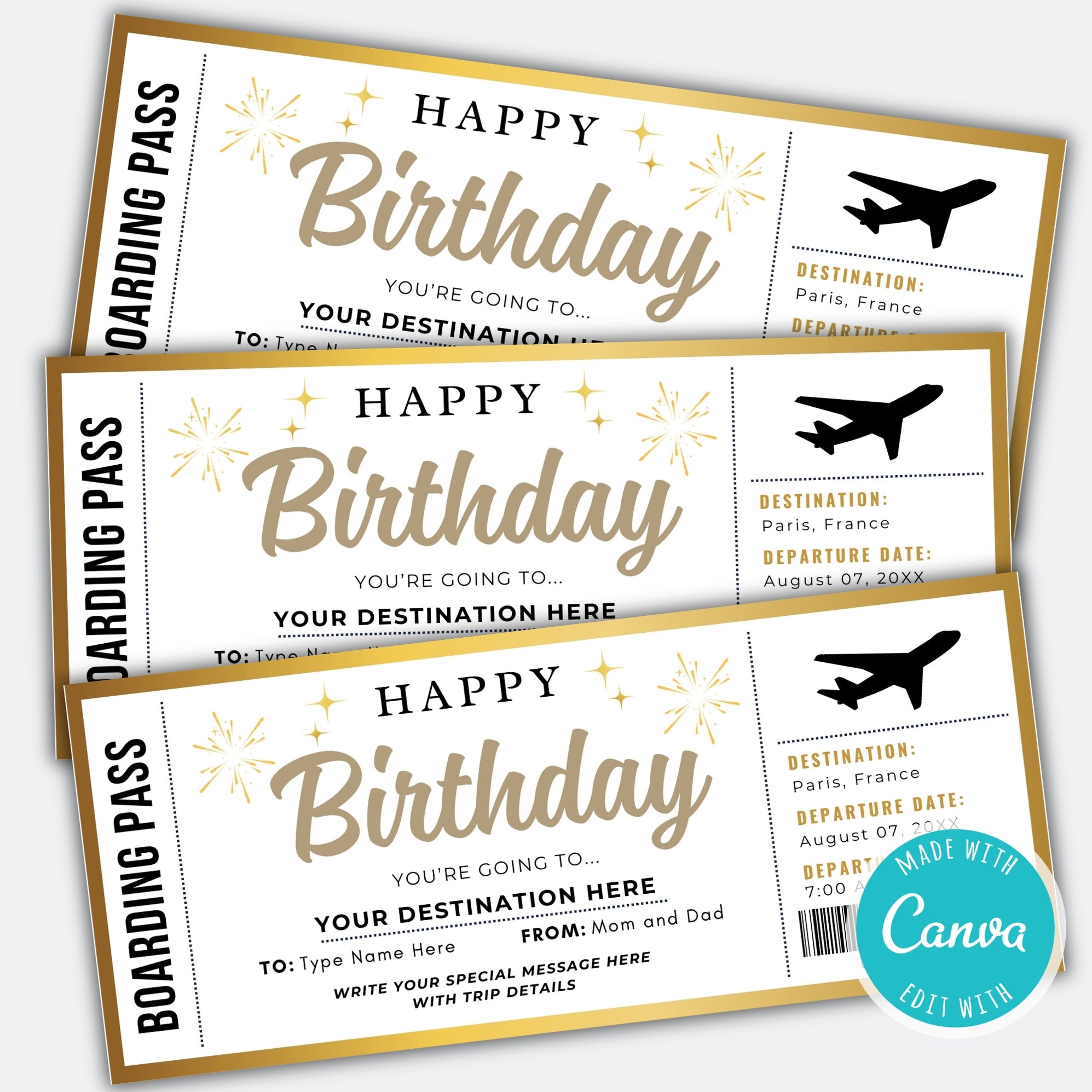 DIY Surprise Birthday Trip Boarding Pass Style Ticket | Travel Reveal ...