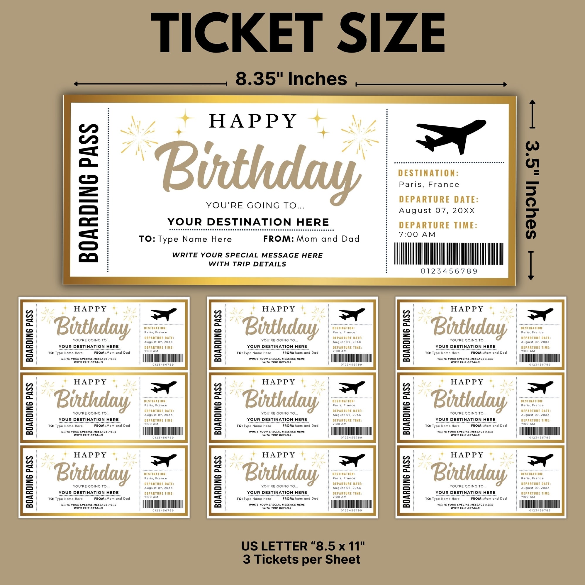 DIY Surprise Birthday Trip Boarding Pass Style Ticket | Travel Reveal ...