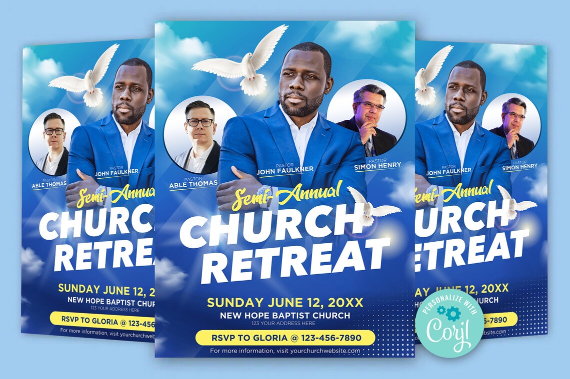 DIY Church Retreat Flyer | Church Event Flyer Template - Posh Park