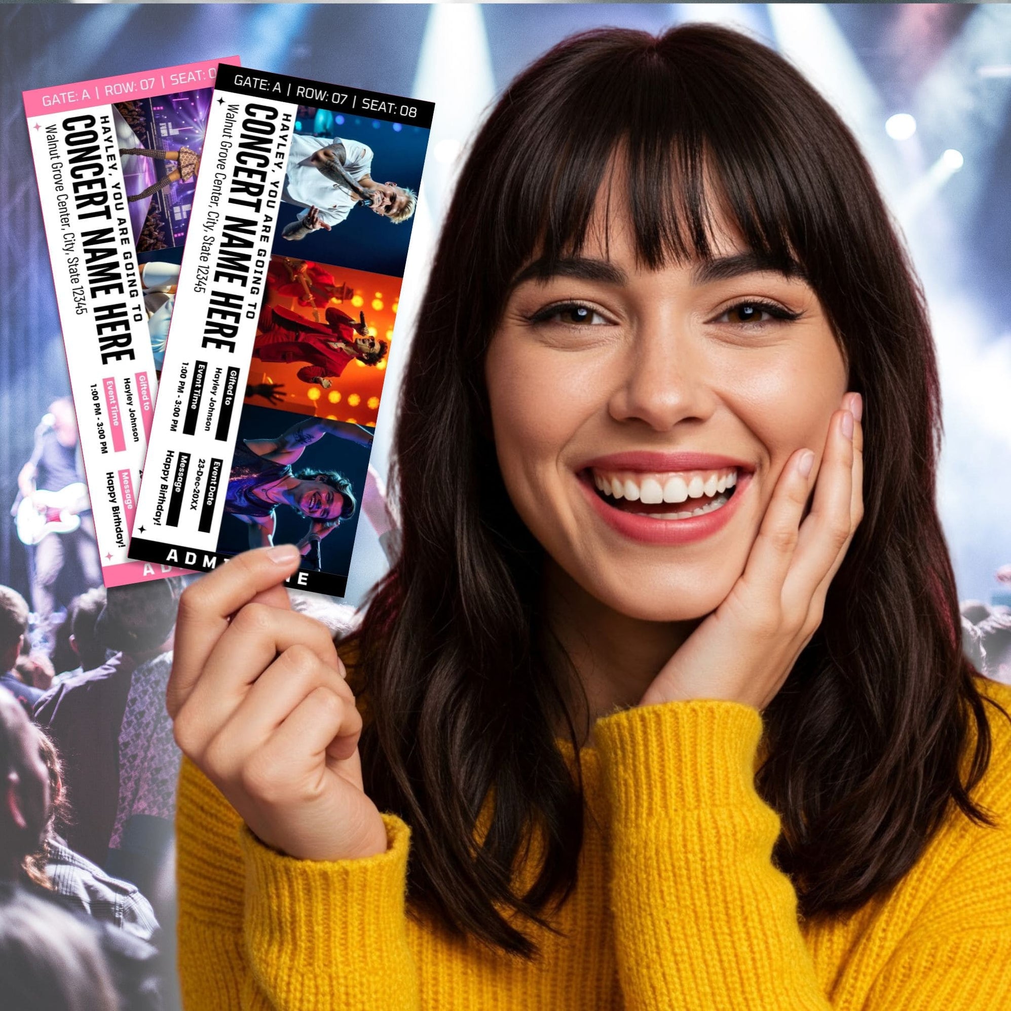 Customizable Concert Ticket Template | Surprise Event Gift Ticket ...