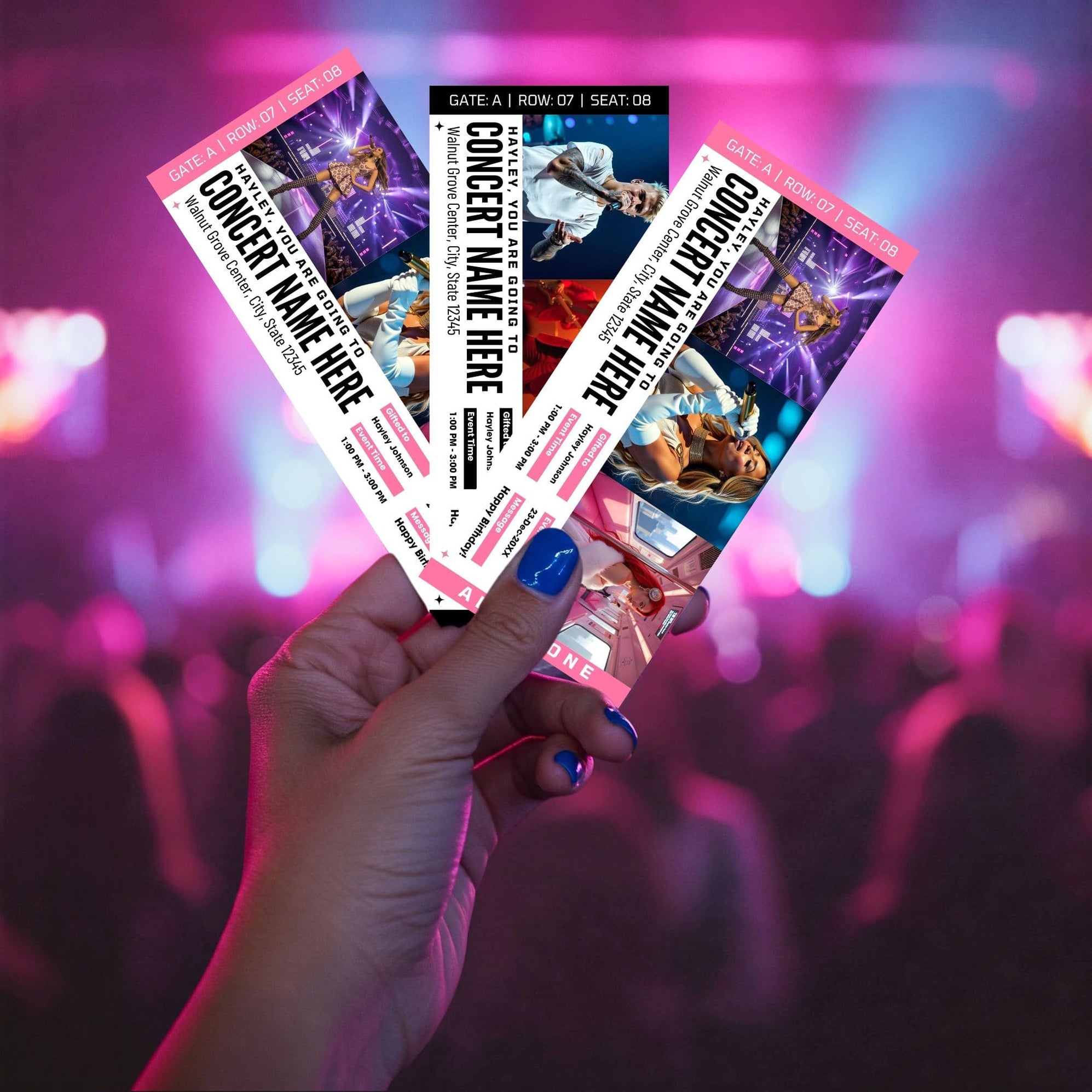 Customizable Concert Ticket Template | Surprise Event Gift Ticket ...