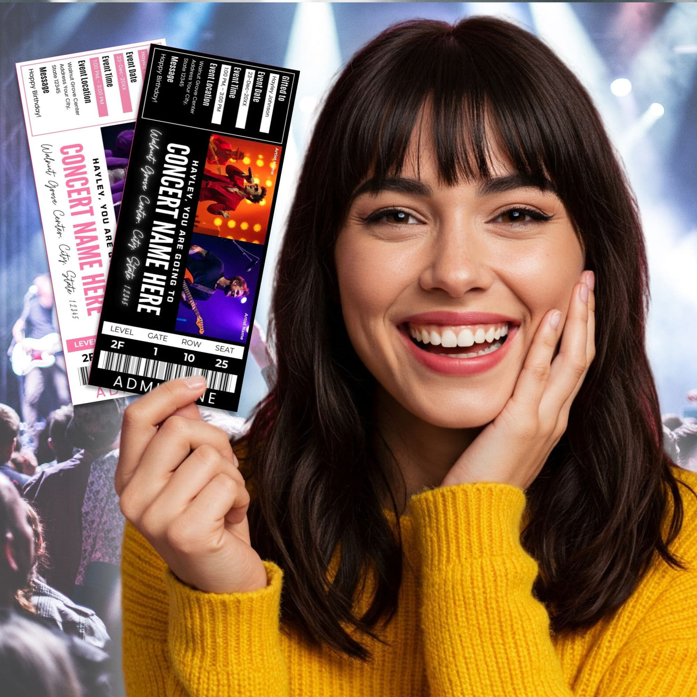 DIY Concert Ticket Gift for Her and Him | Surprise Music Live Concert ...