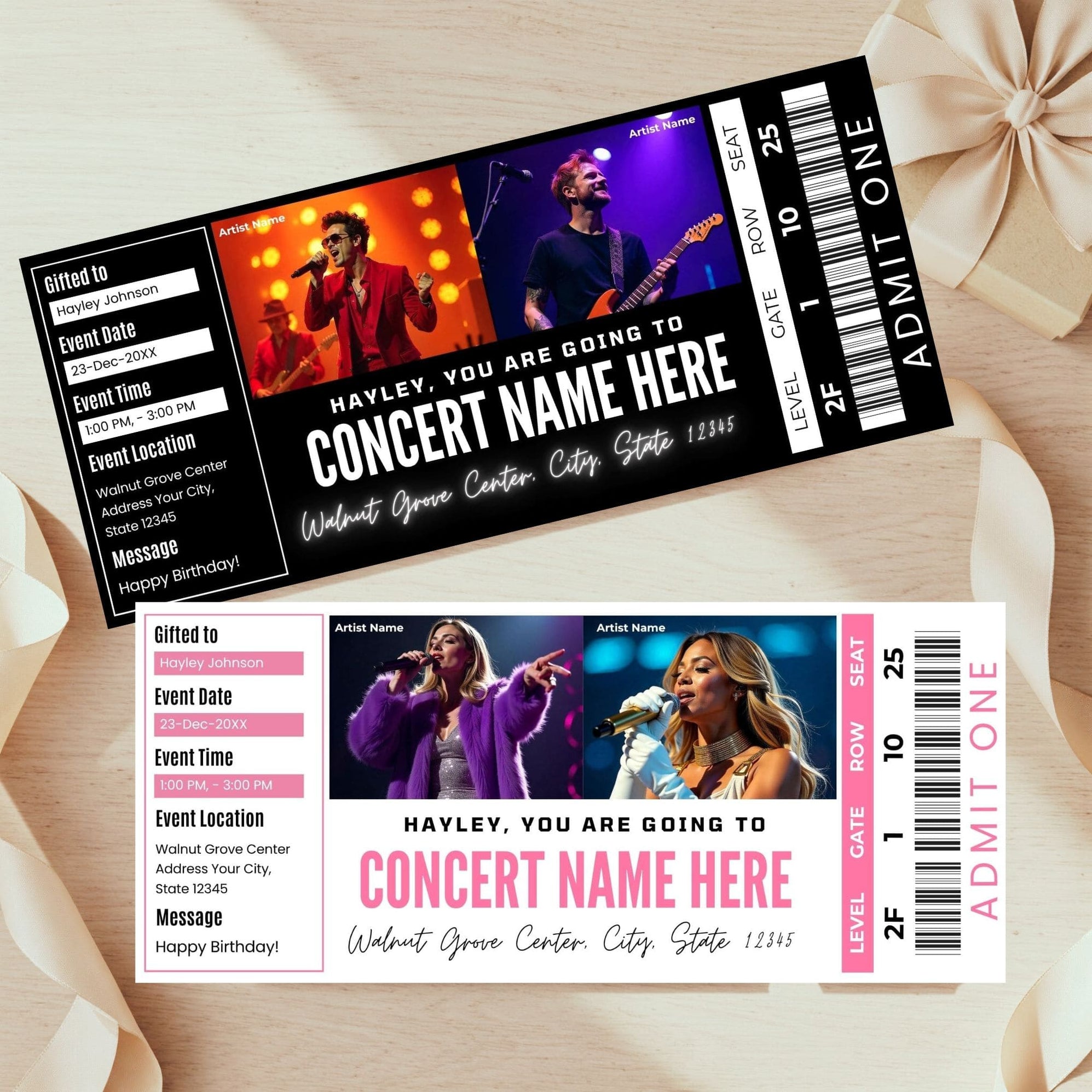DIY Concert Ticket Gift for Her and Him | Surprise Music Live Concert ...