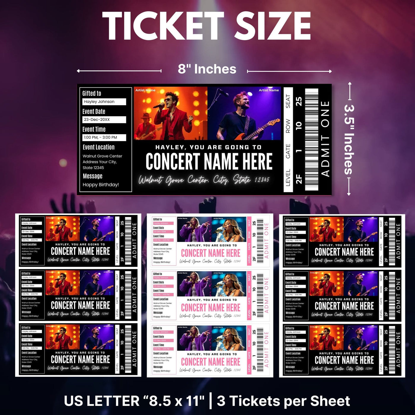 DIY Concert Ticket Gift for Her and Him | Surprise Music Live Concert ...