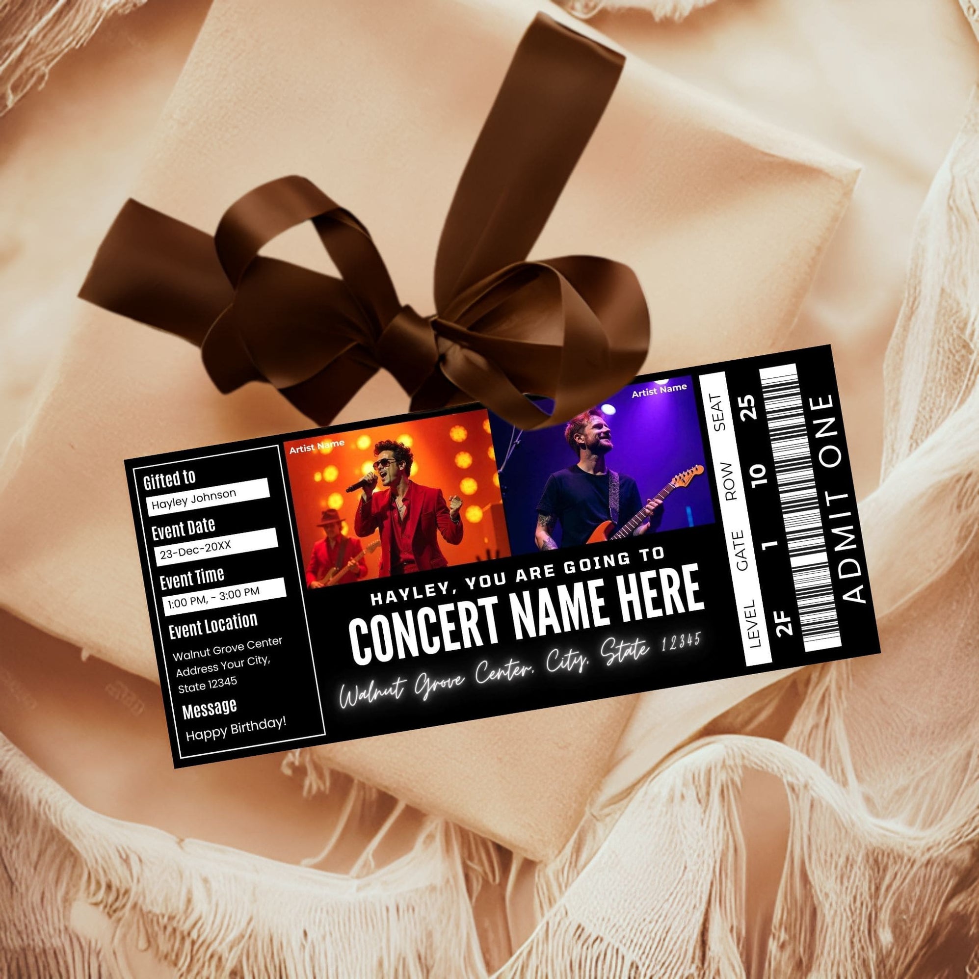 DIY Concert Ticket Gift for Her and Him | Surprise Music Live Concert ...