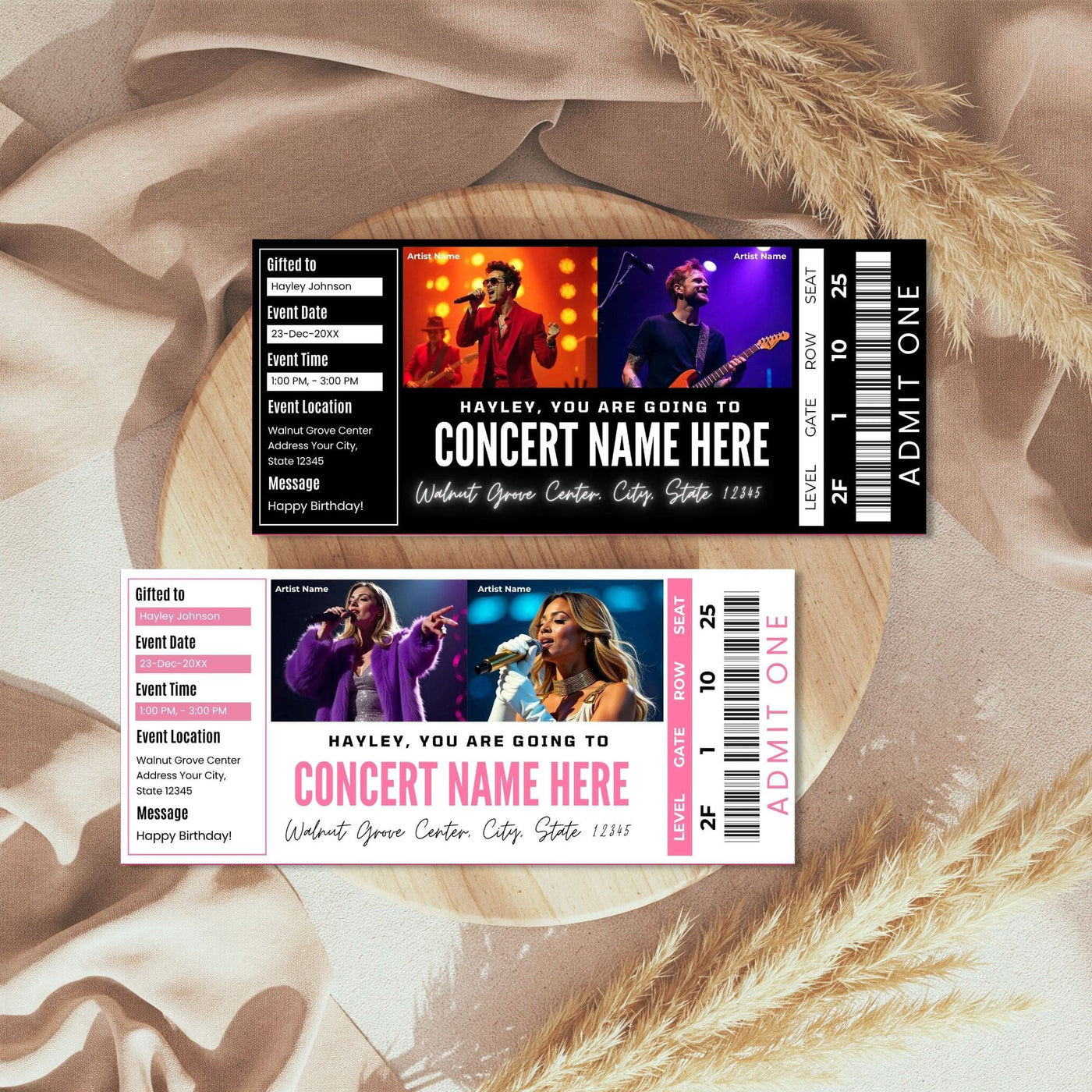 DIY Concert Ticket Gift for Her and Him | Surprise Music Live Concert ...