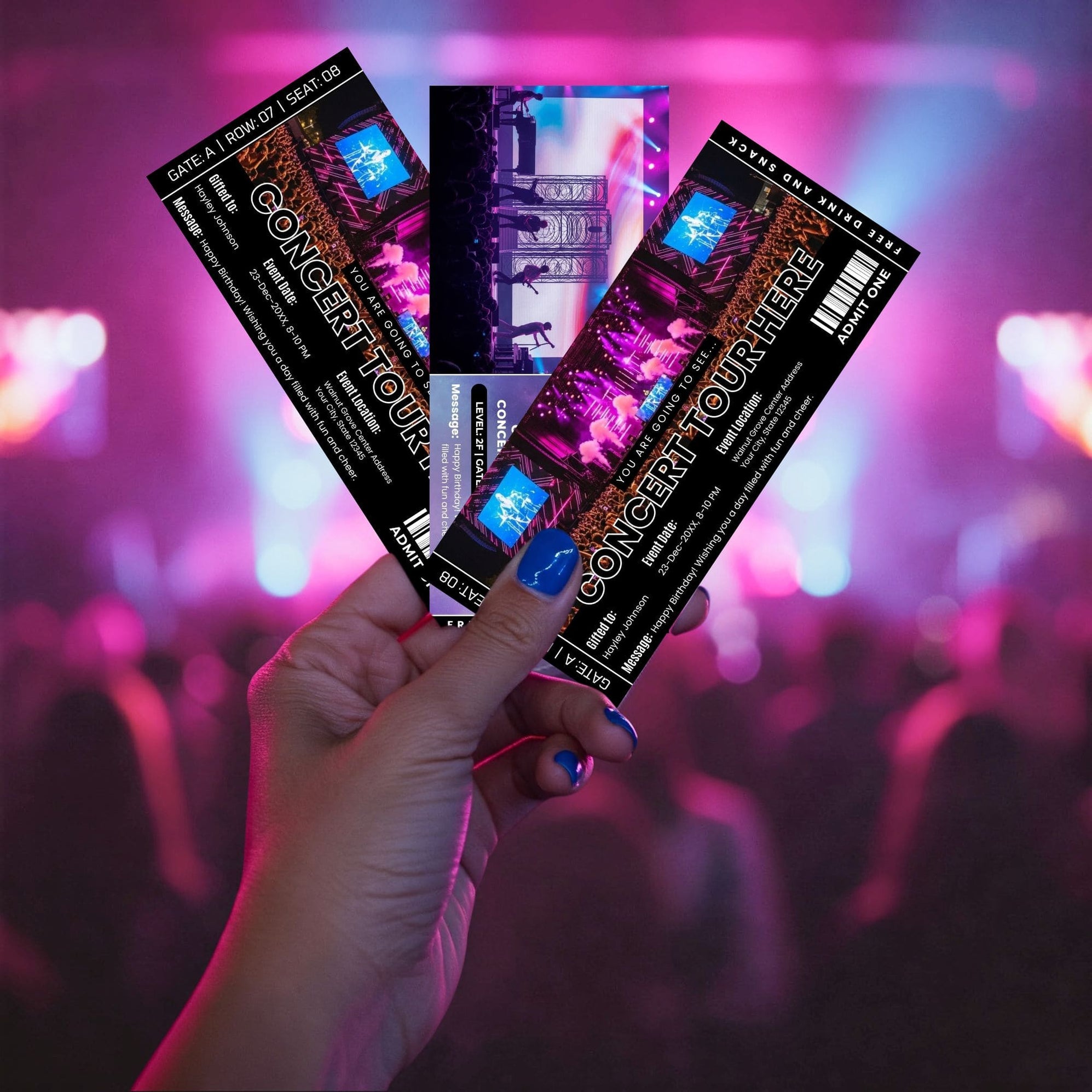 DIY Live Concert Ticket Template | Surprise Music Concert Ticket Gift ...