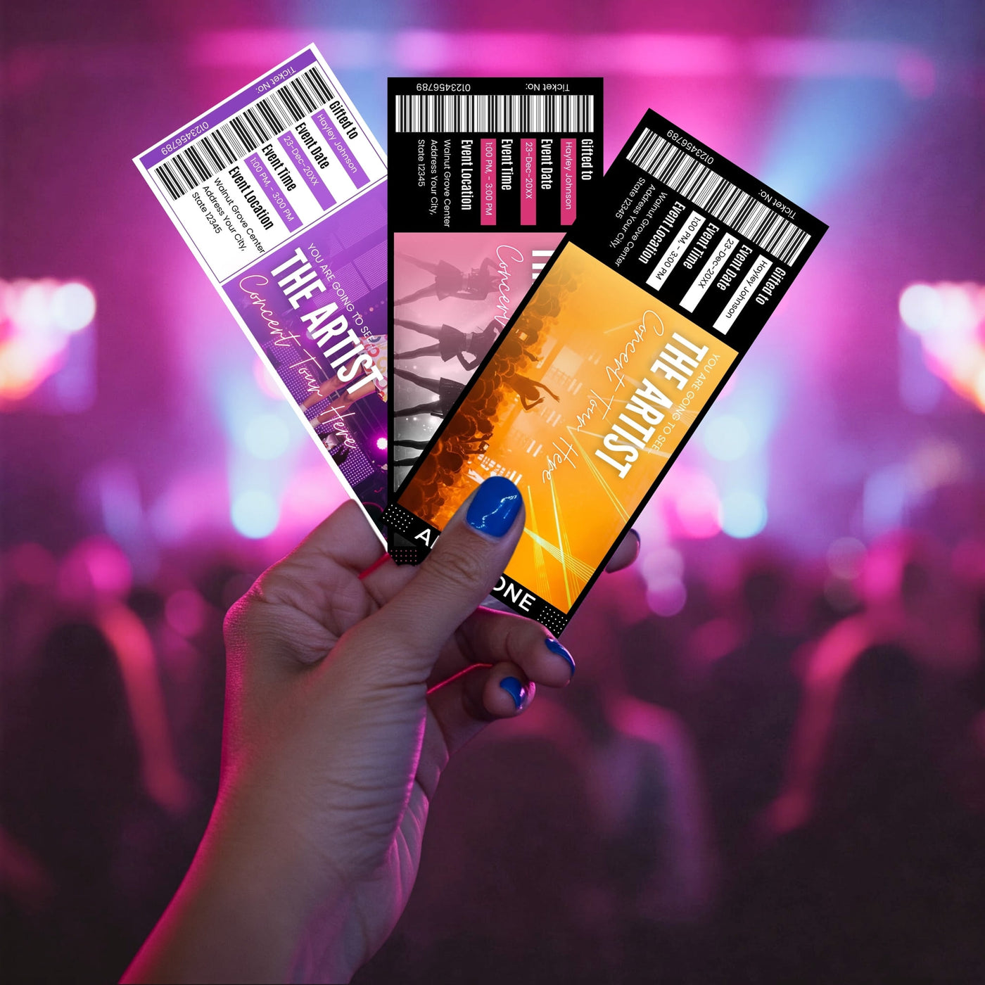 Customizable Concert Event Ticket Template | Personalized Surprise Gift ...
