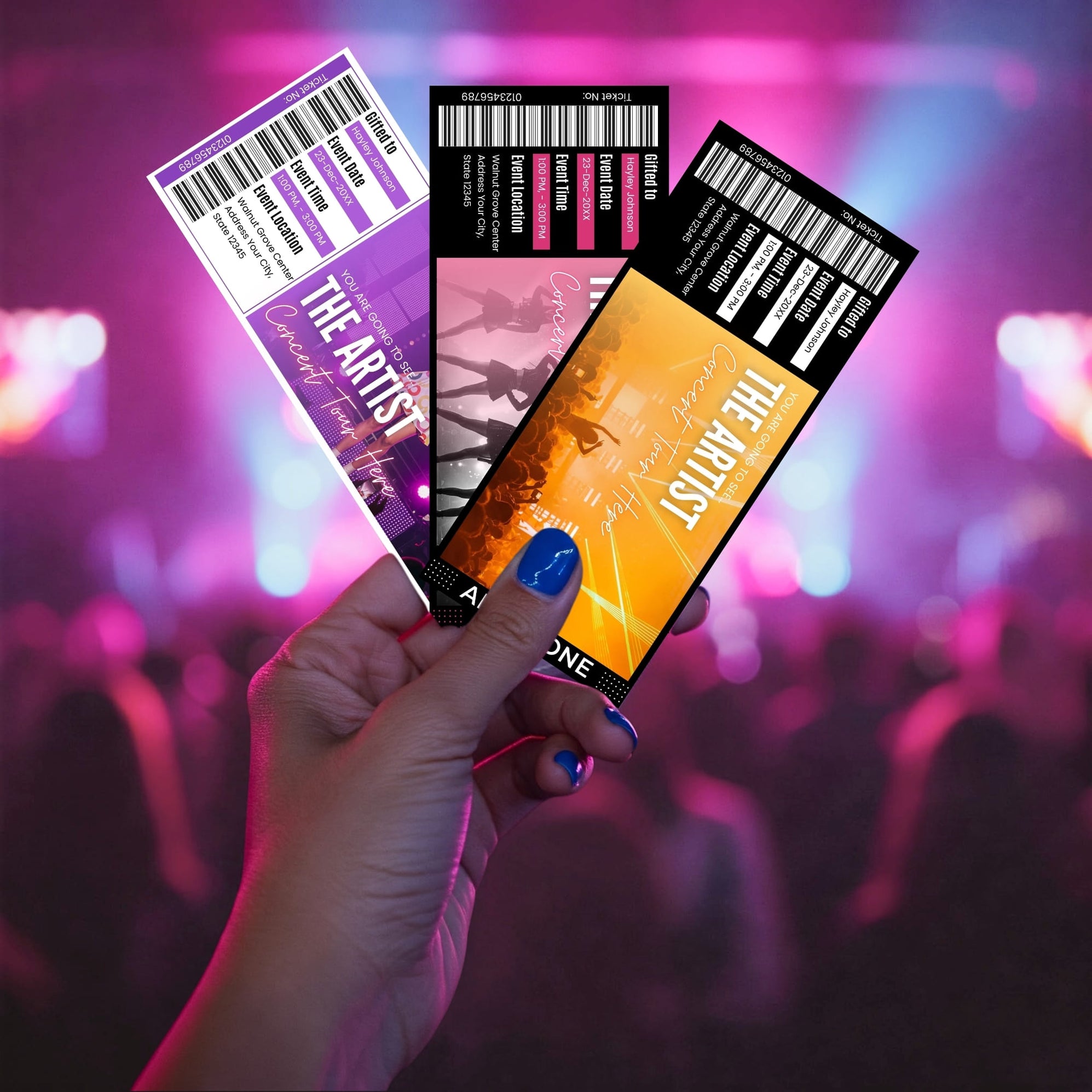 Customizable Concert Event Ticket Template | Personalized Surprise Gift ...