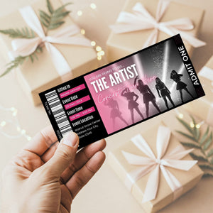 Customizable Concert Event Ticket Template | Personalized Surprise Gift ...