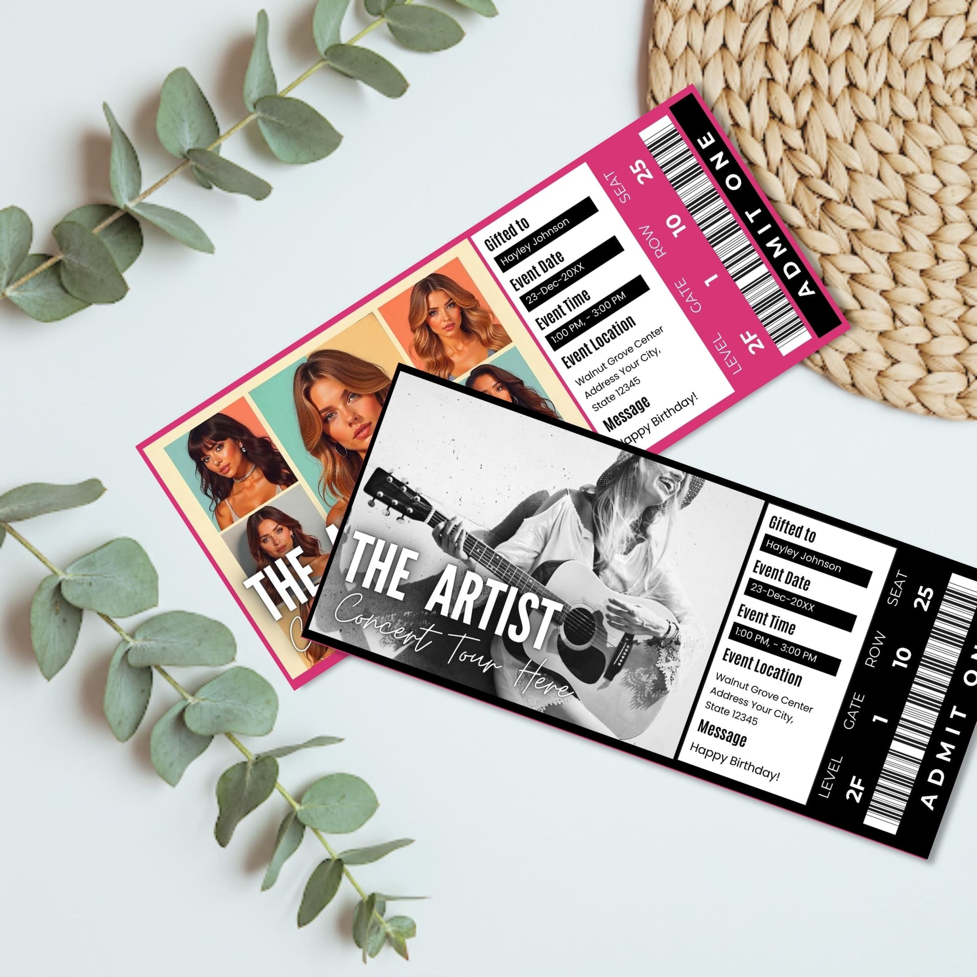 Customizable Concert Ticket Event Canva | Gift Surprise Template - Posh ...