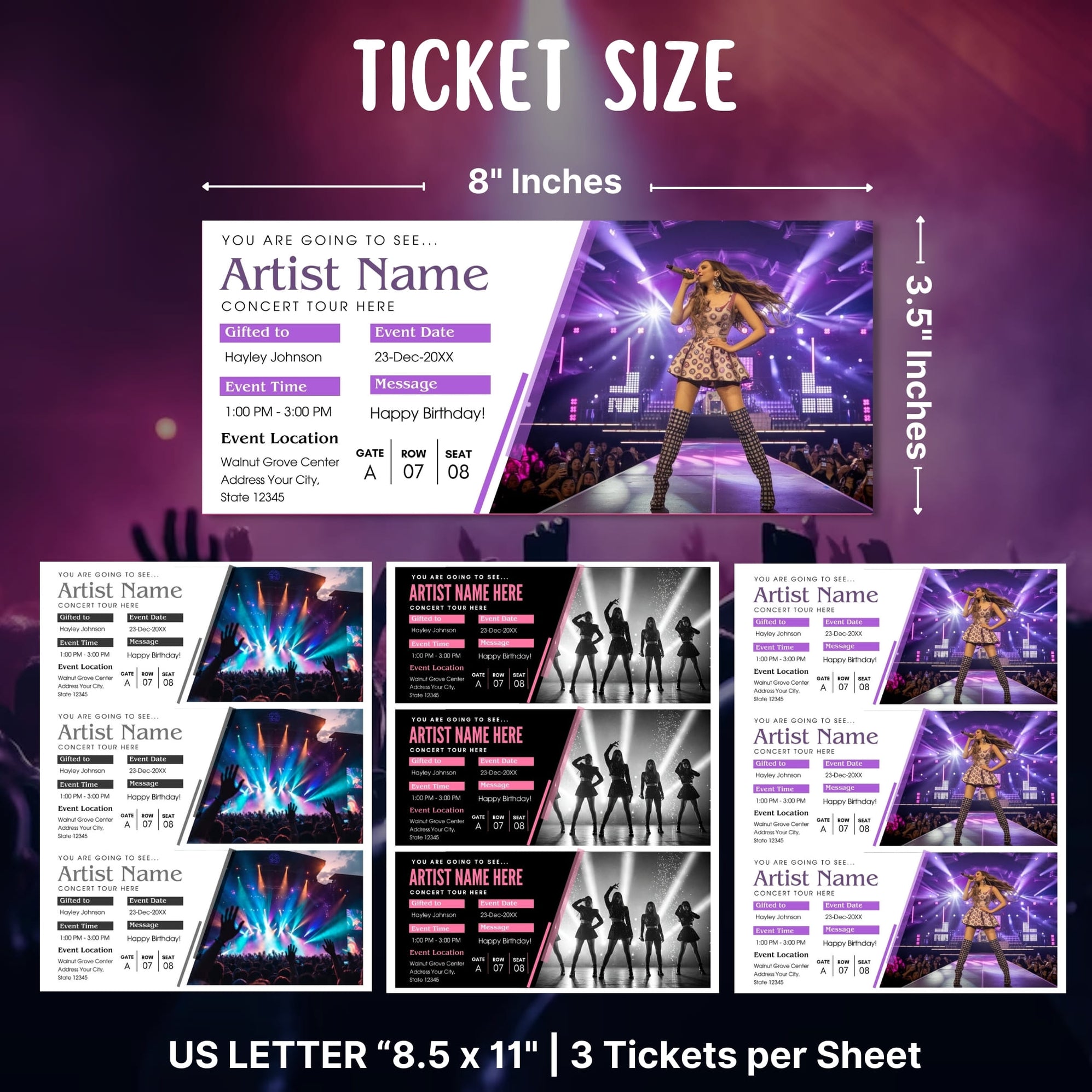 DIY Surprise Gift Ticket Template | Event Ticket Stub Canva - Posh Park