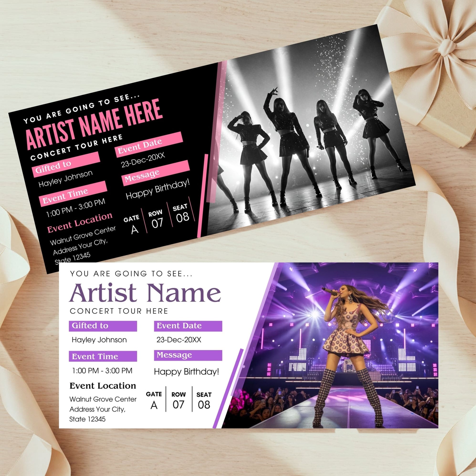 DIY Surprise Gift Ticket Template | Event Ticket Stub Canva - Posh Park