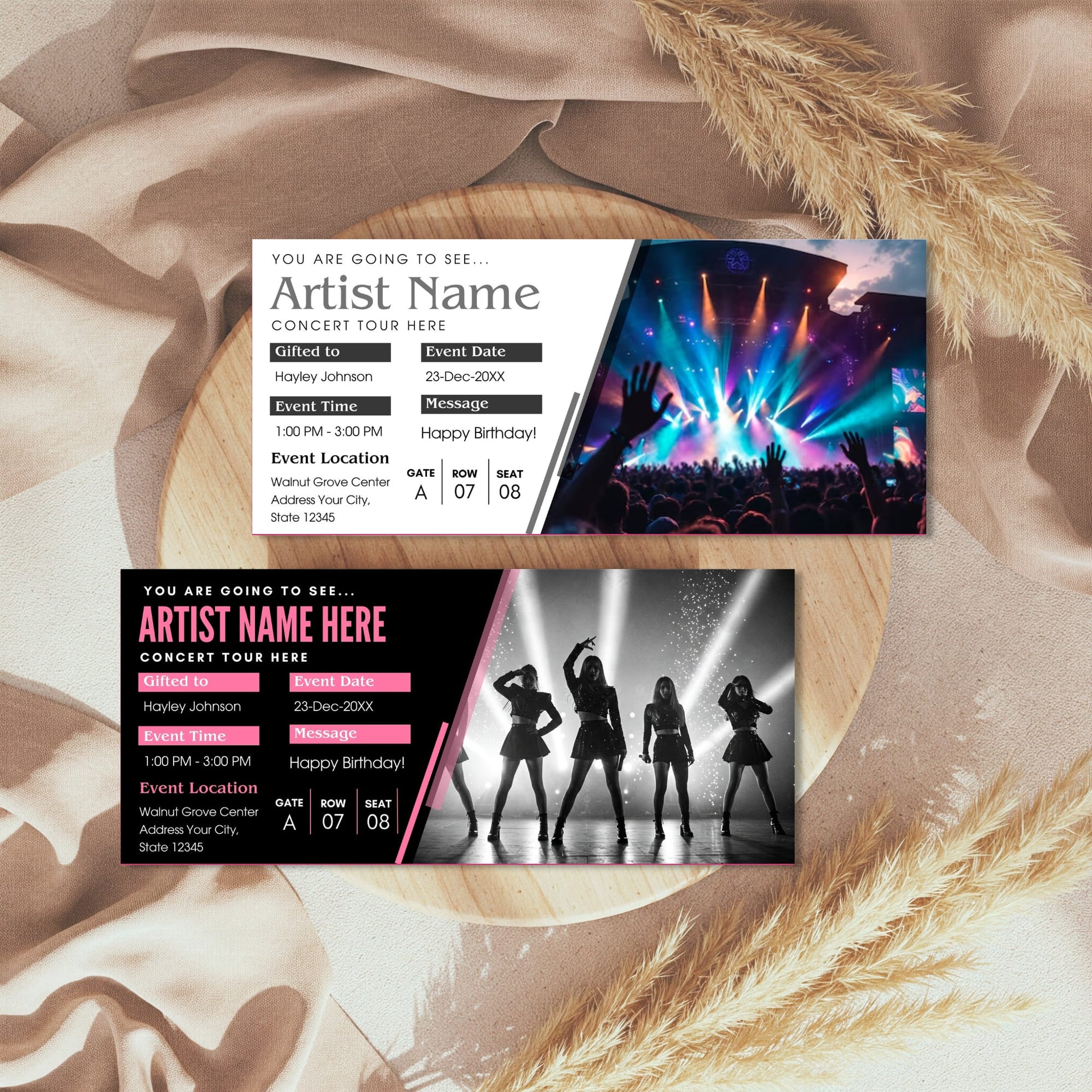 DIY Surprise Gift Ticket Template | Event Ticket Stub Canva - Posh Park