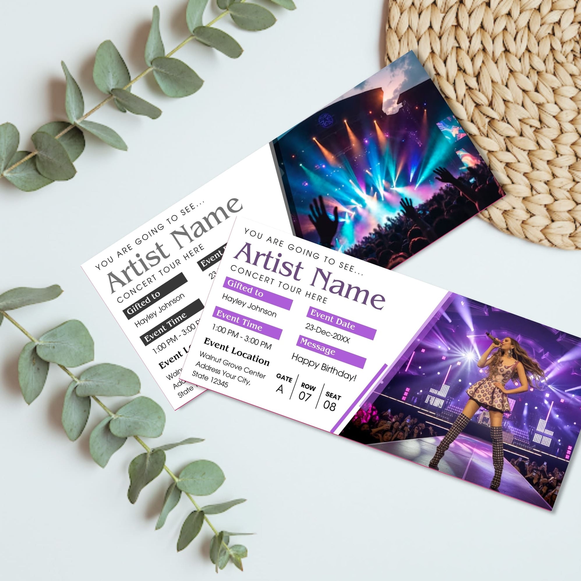 DIY Surprise Gift Ticket Template | Event Ticket Stub Canva - Posh Park