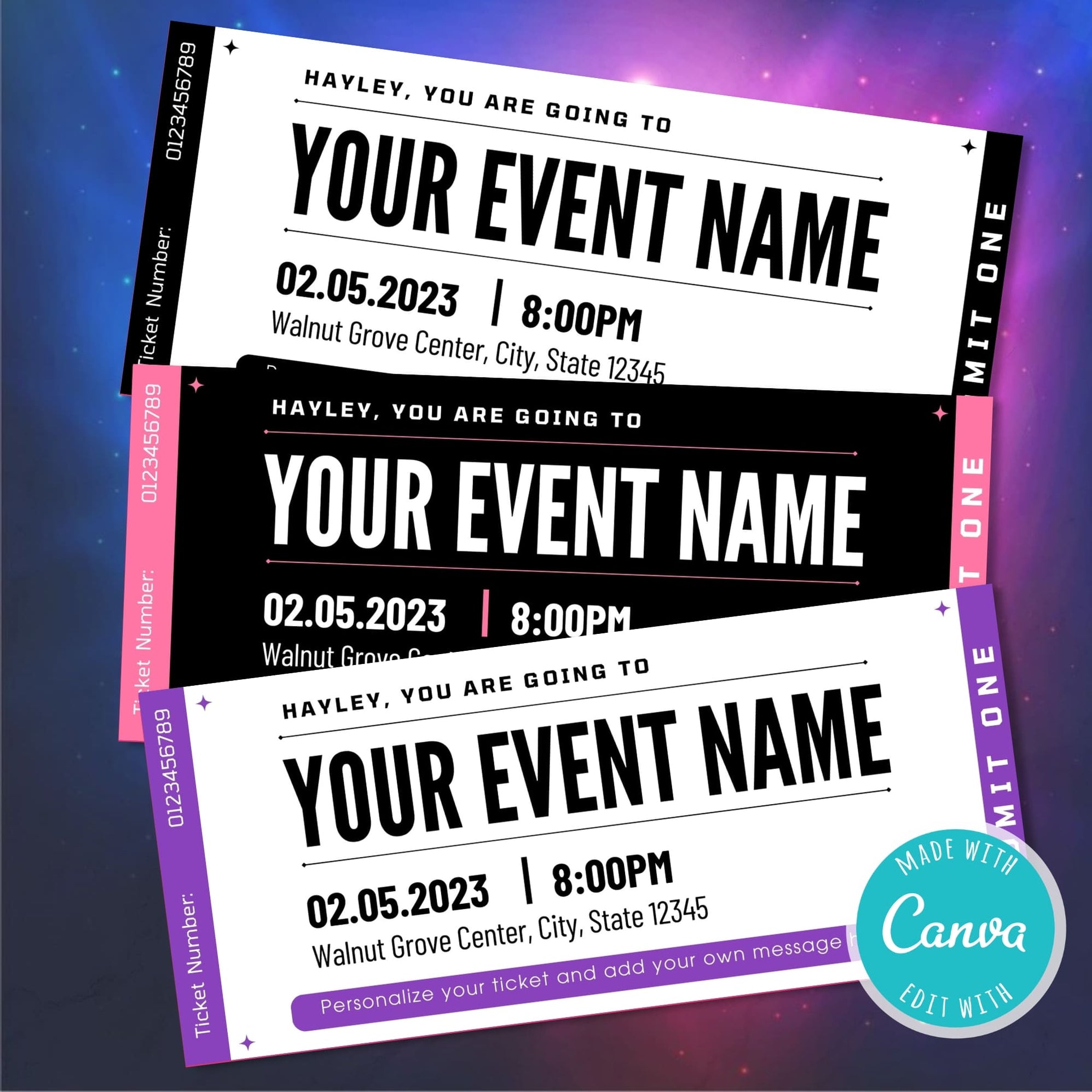 Customizable Surprise Event Ticket Template | Musical, Theatre Show ...