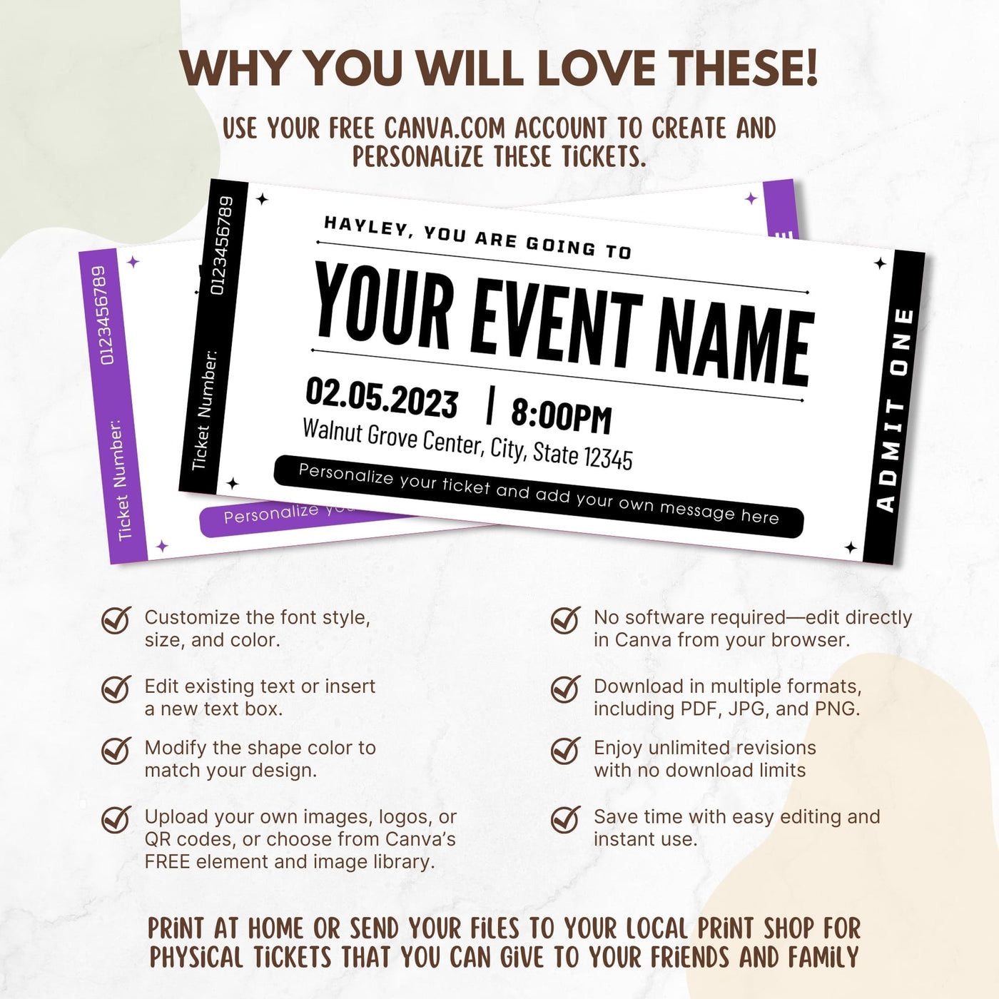 Customizable Surprise Event Ticket Template | Musical, Theatre Show ...