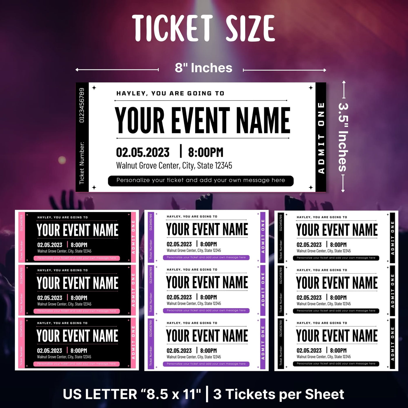 Customizable Surprise Event Ticket Template | Musical, Theatre Show ...