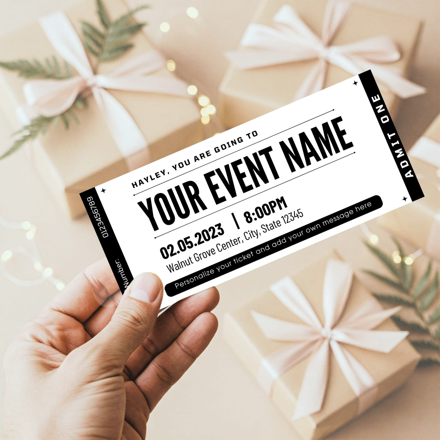 Customizable Surprise Event Ticket Template | Musical, Theatre Show ...