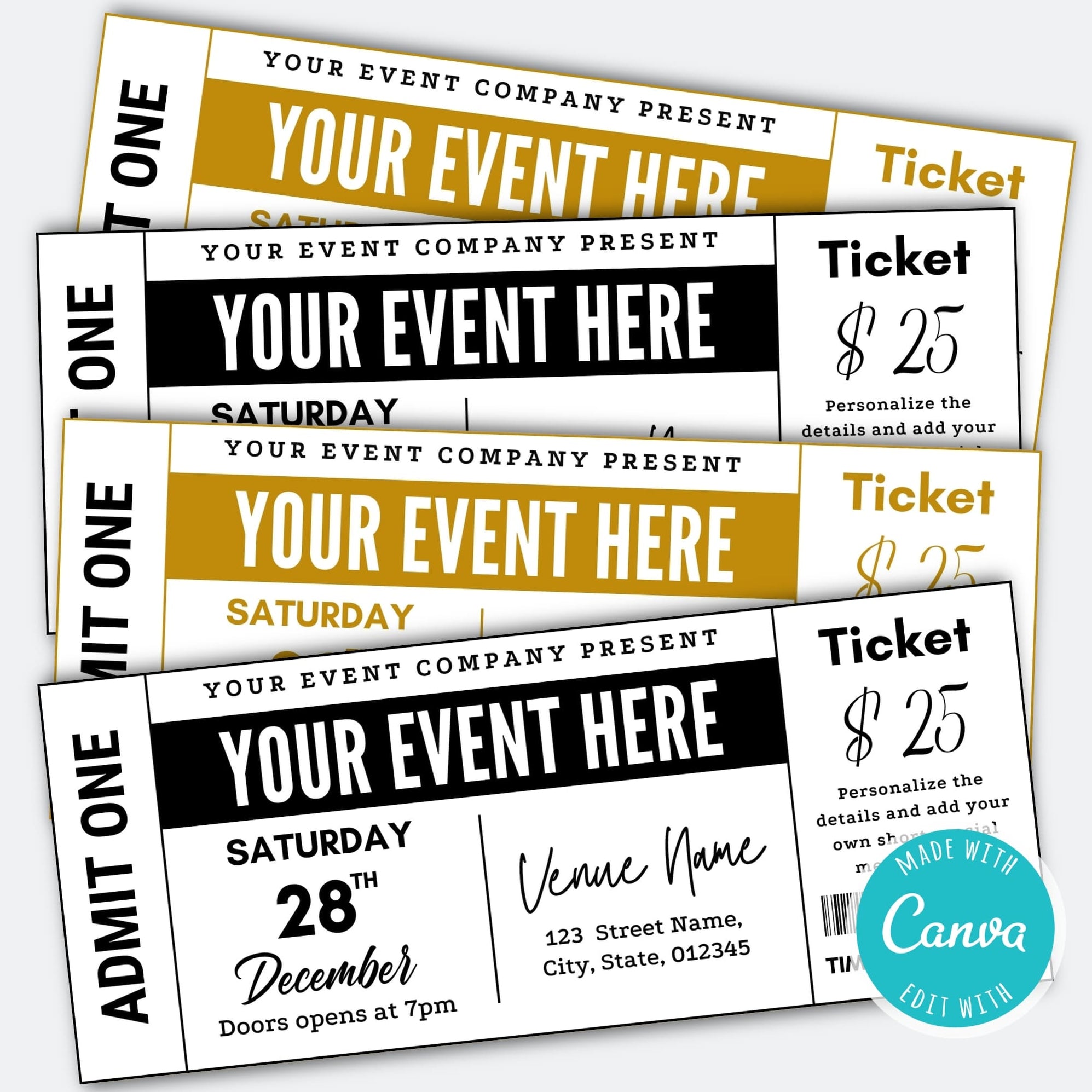 Customizable Event Ticket | Surprise Gift Ticket Template - Posh Park