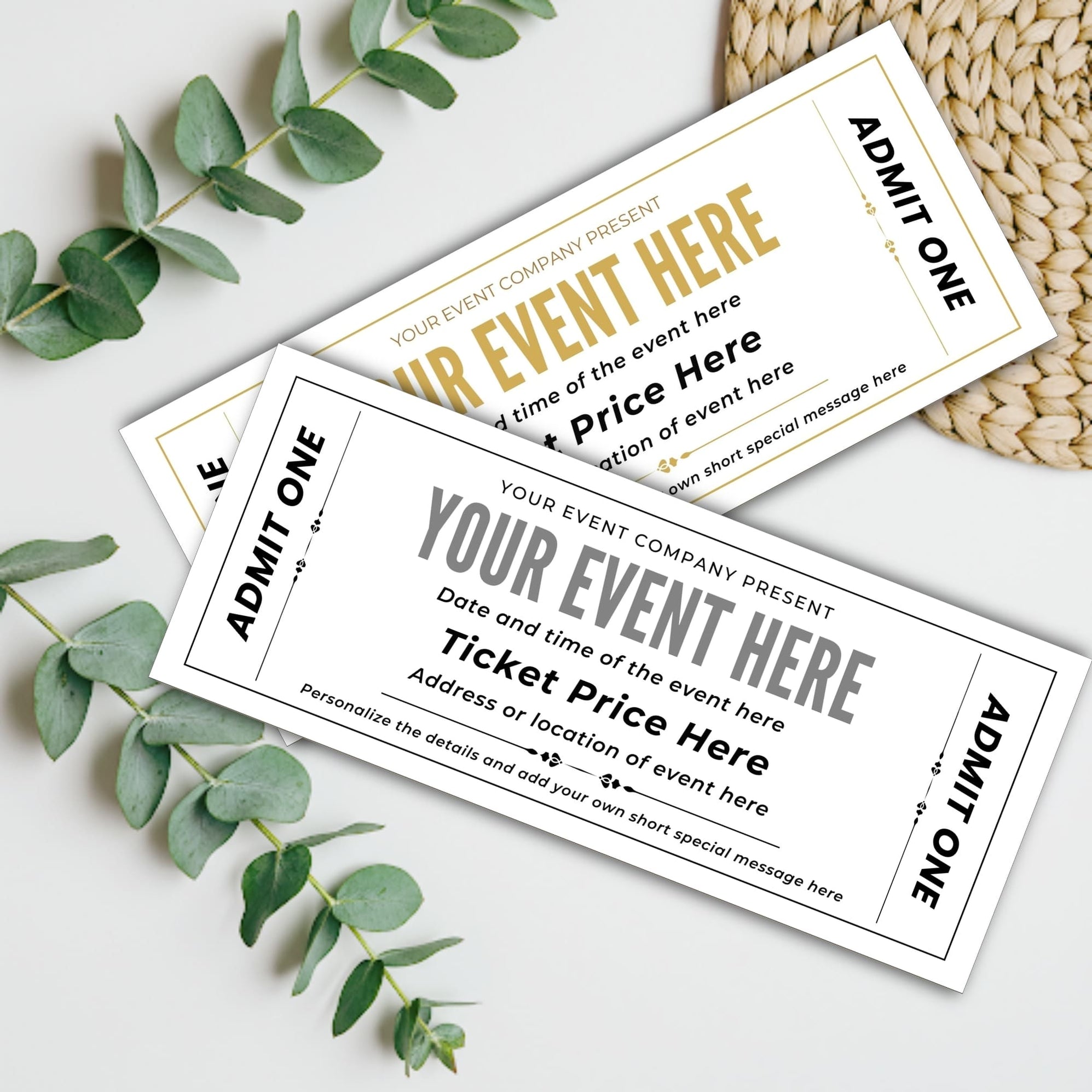 DIY Event Ticket Voucher Template | Birthday Surprise Gift Ticket ...