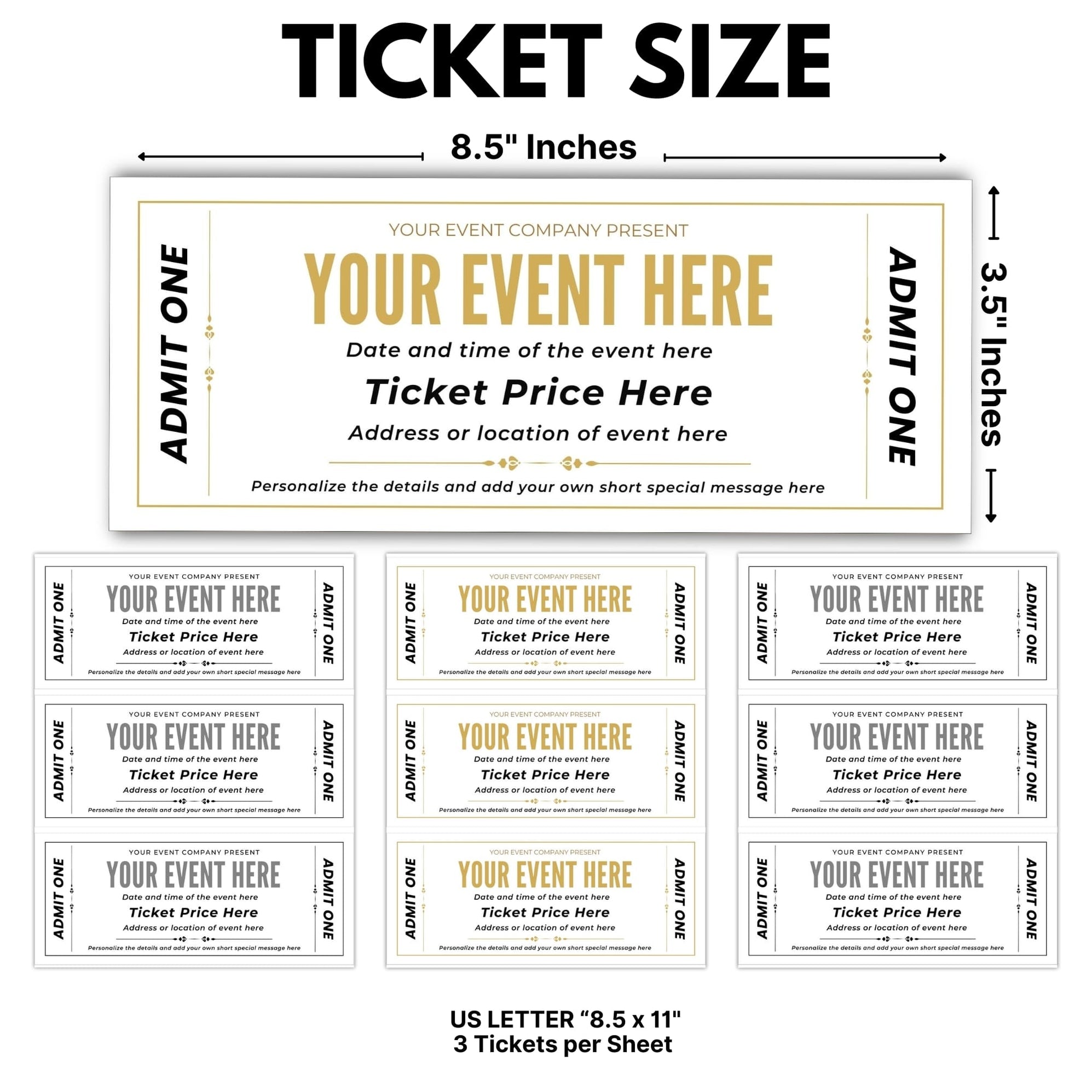 DIY Event Ticket Voucher Template | Birthday Surprise Gift Ticket ...