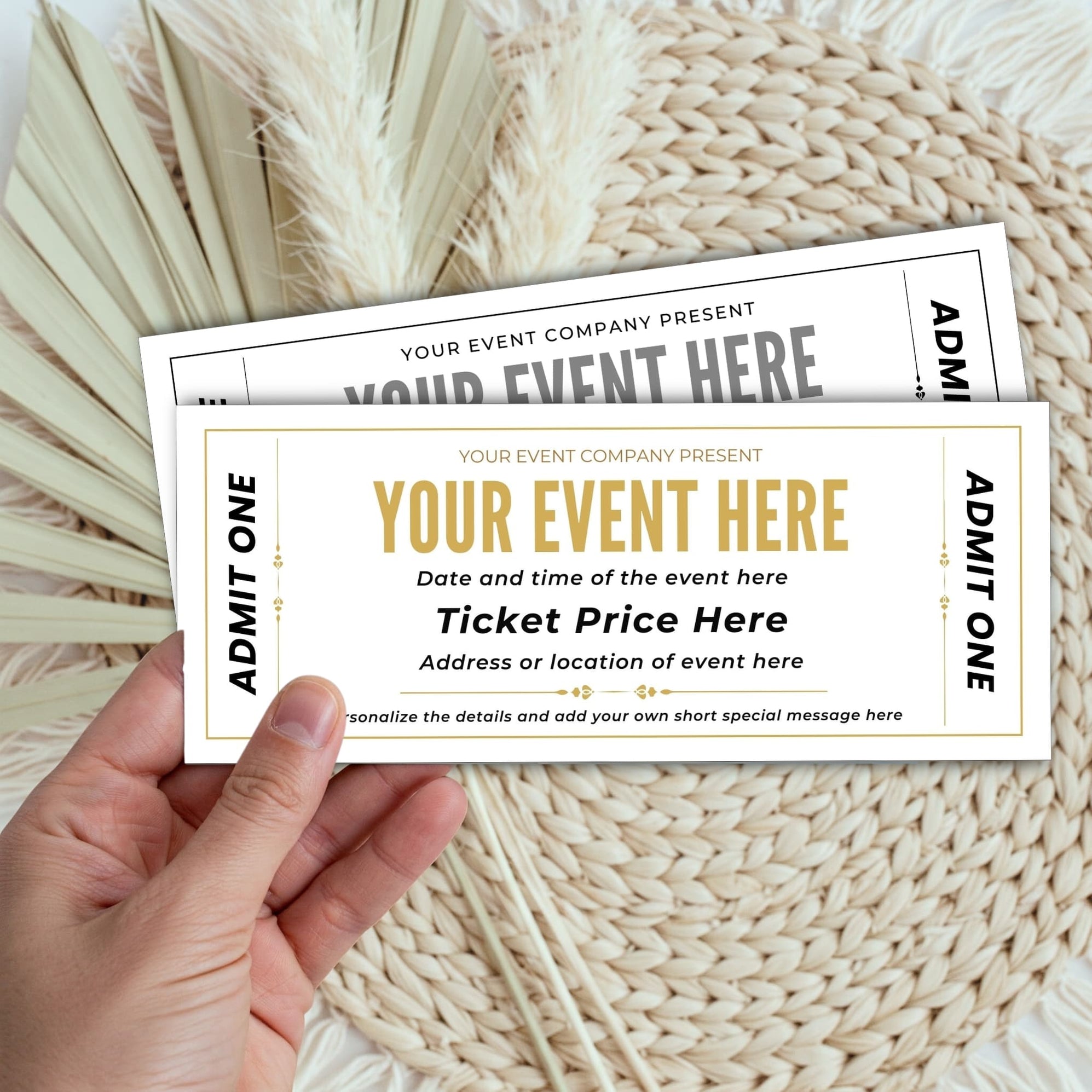 DIY Event Ticket Voucher Template | Birthday Surprise Gift Ticket ...
