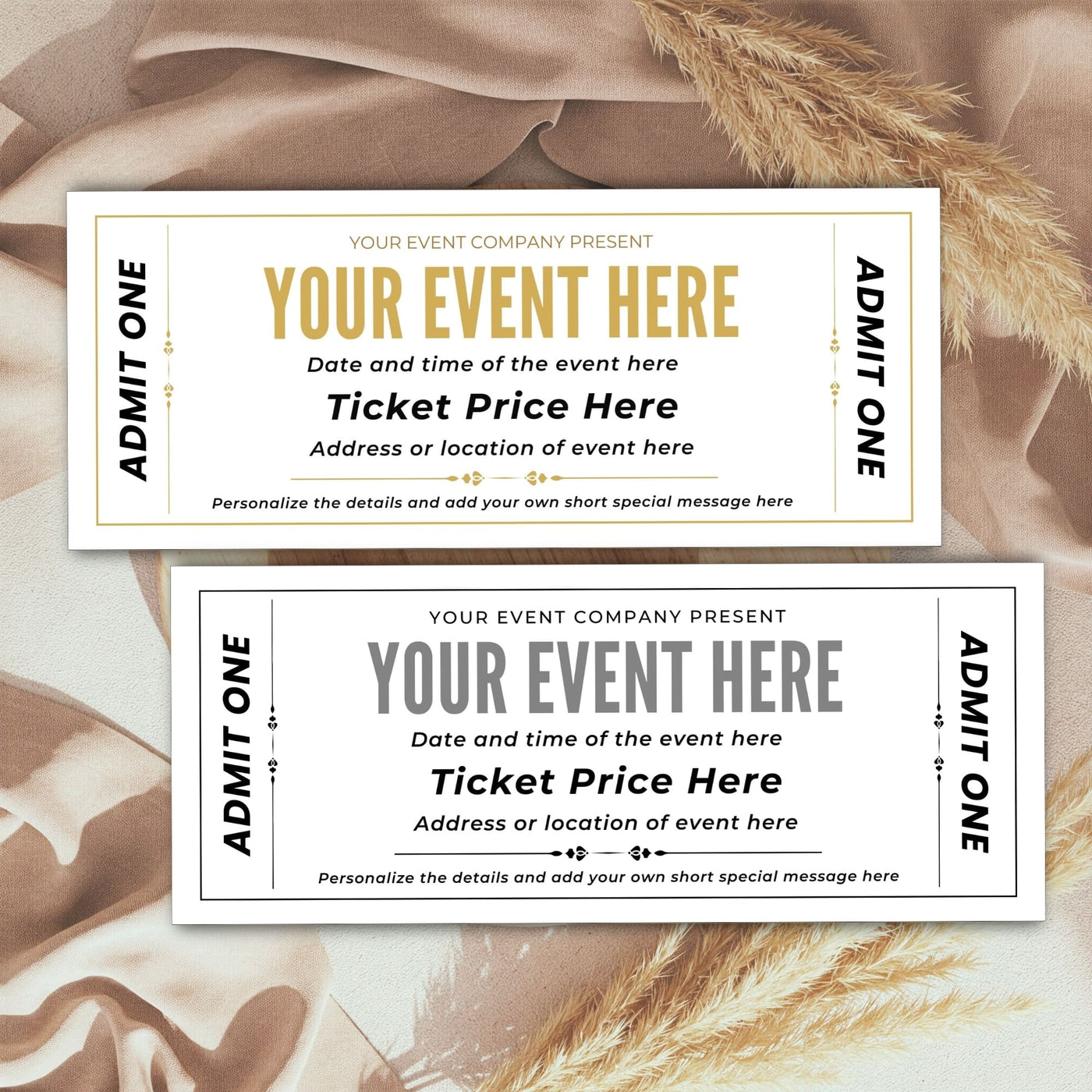 DIY Event Ticket Voucher Template | Birthday Surprise Gift Ticket ...