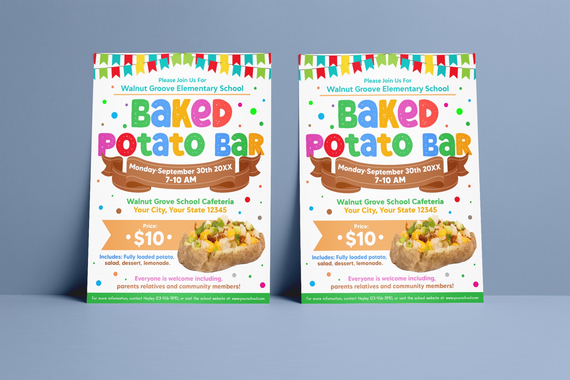 Customizable Baked Potato Bar Flyer | Fundraiser Flyer Template - Posh Park