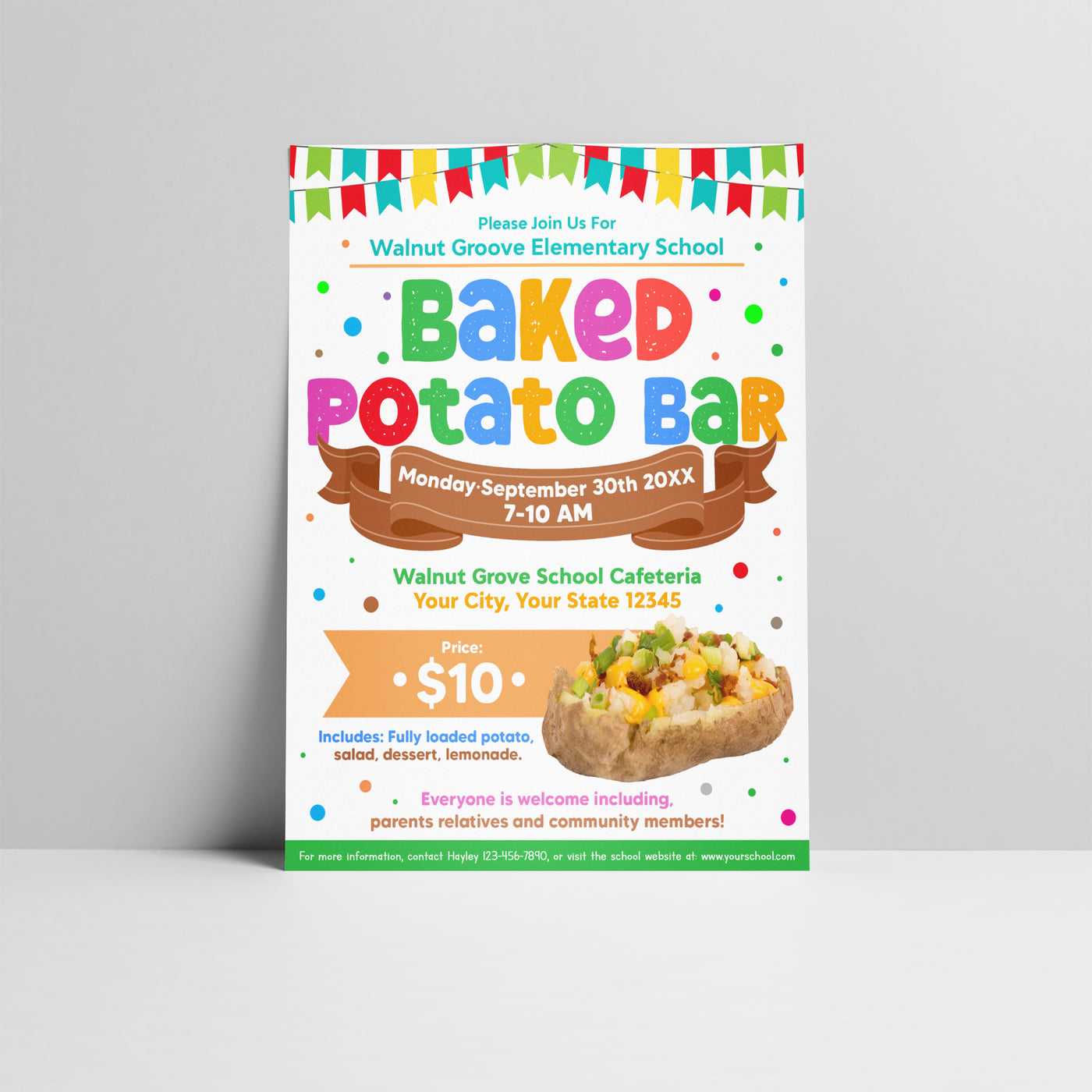 Customizable Baked Potato Bar Flyer | Fundraiser Flyer Template - Posh Park