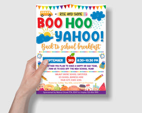 DIY Boo Hoo Yahoo Flyer Template | Back To School Breakfast Flyer ...