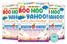 DIY Boo Hoo Yahoo Flyer Template | Back To School Breakfast Flyer ...