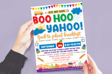 DIY Boo Hoo Yahoo Flyer Template | Back To School Breakfast Flyer ...