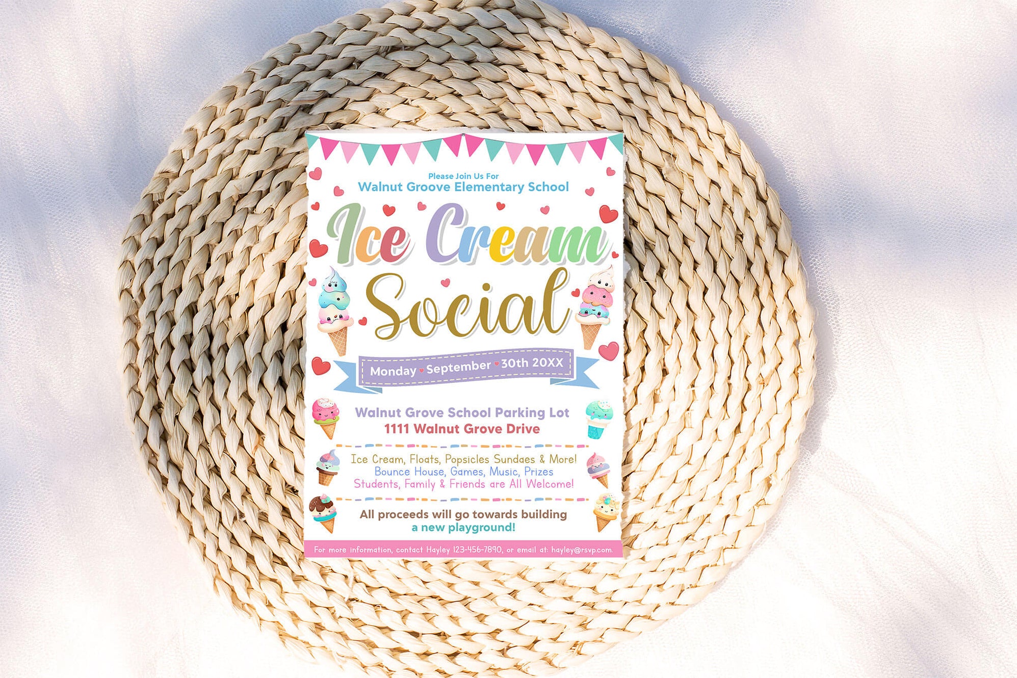 Customizable Ice Cream Social Party Invitation Template | Ice Cream ...