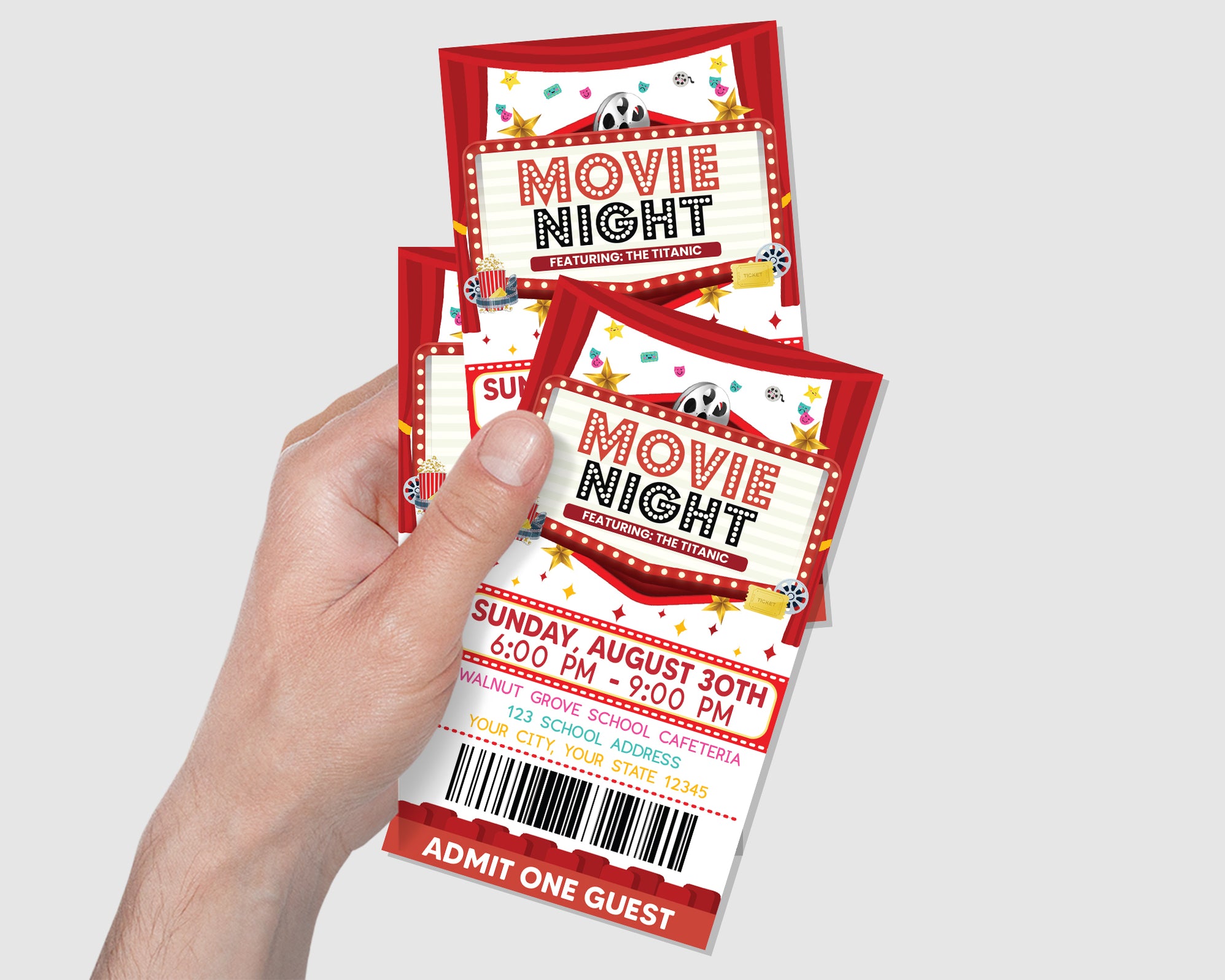 DIY Movie Night Ticket Template | Cinema Movie Party Invitation - Posh Park
