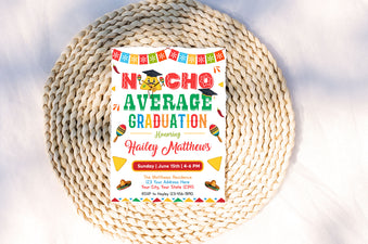 Customizable Nacho Average Graduation Invitation Template | Fiesta Grad ...