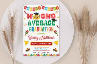 Customizable Nacho Average Graduation Invitation Template | Fiesta Grad ...