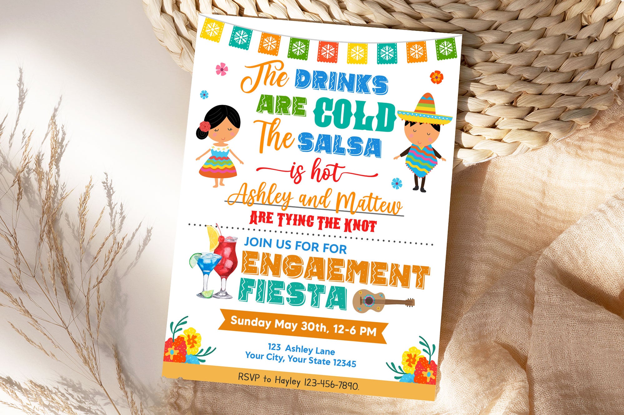 Customizable Engagement Fiesta Party Invitation | Festival Mexican ...