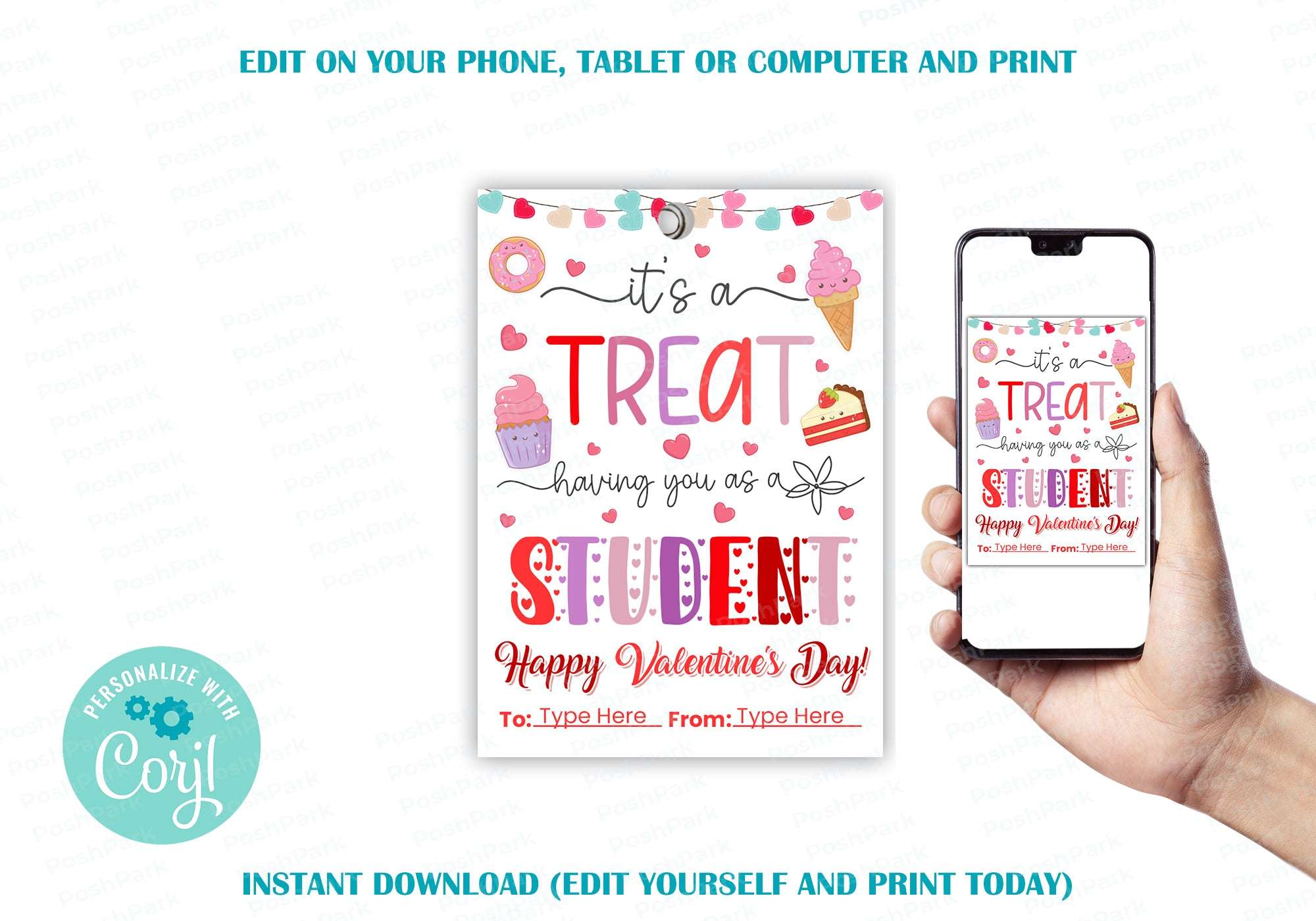 DIY It's A Treat Having You As A Student Tag, Editable Teacher School ...