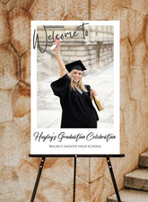 Minimalist Graduation Welcome Sign With Photo | Digital Graduation ...